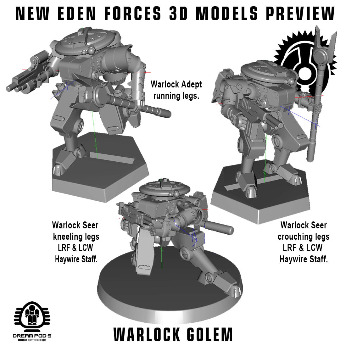 DP9 shows off the Warlock Gold 3d model. – Astray3